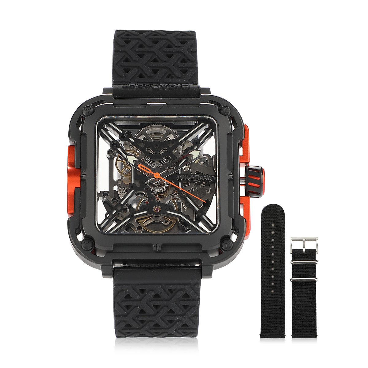 Buy X-Series Automatic Skeleton Watch - Black & Orange Online for Men ...