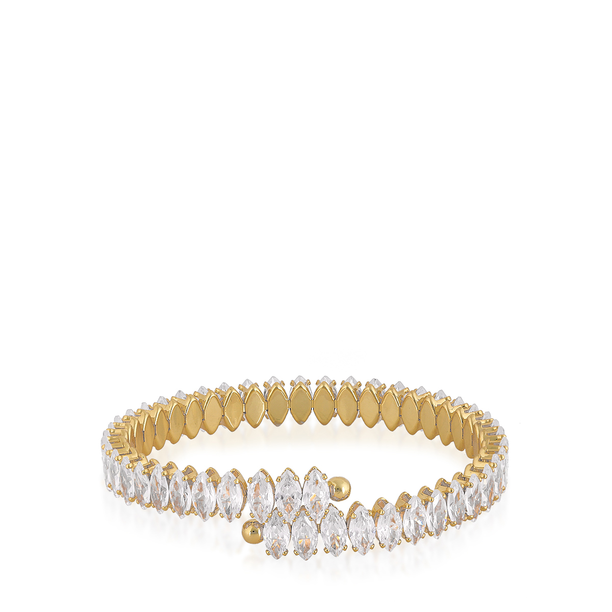 Buy Luxury Oval Diamond Zircon Bangle - Silver Online in United Arab ...