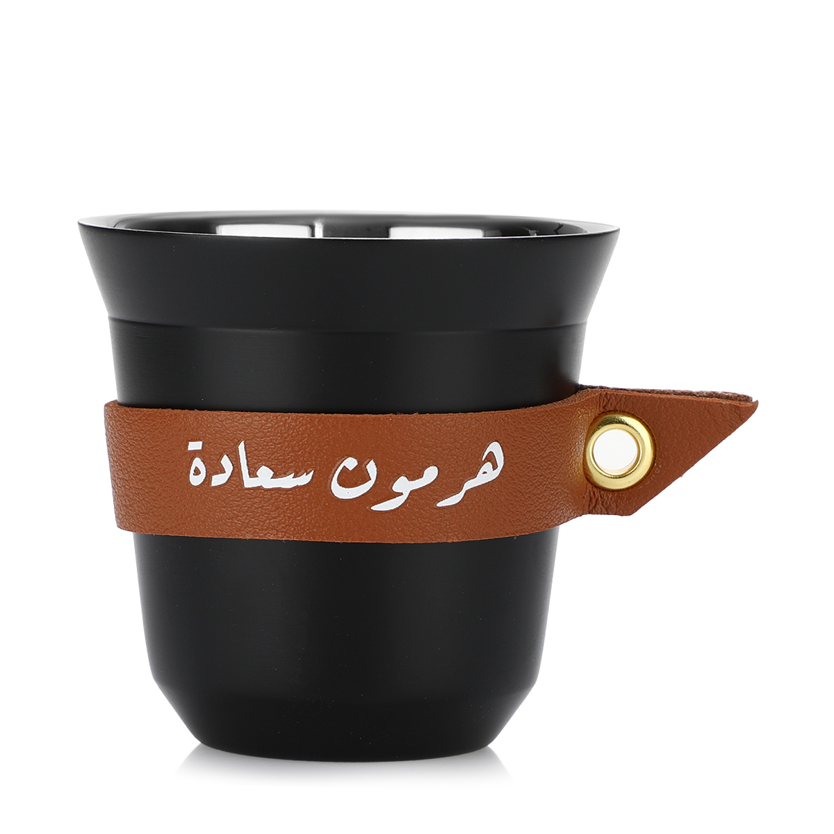 Buy Espresso Cup With Leather Strap - Black Online in Kuwait | Boutiqaat