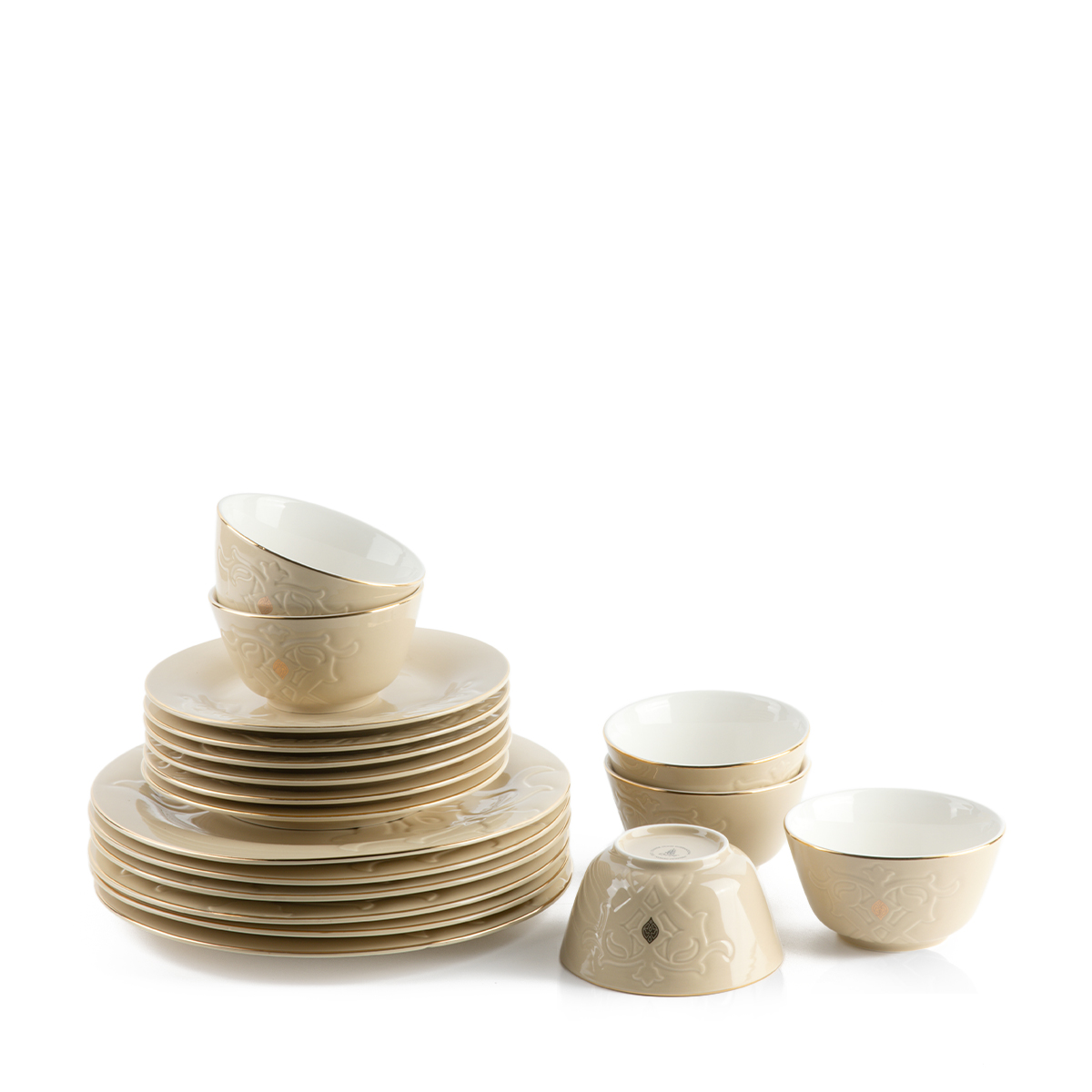 Buy Naqsh Collection Dinner Set - 18 pcs - Ivory + Gold Online for ...