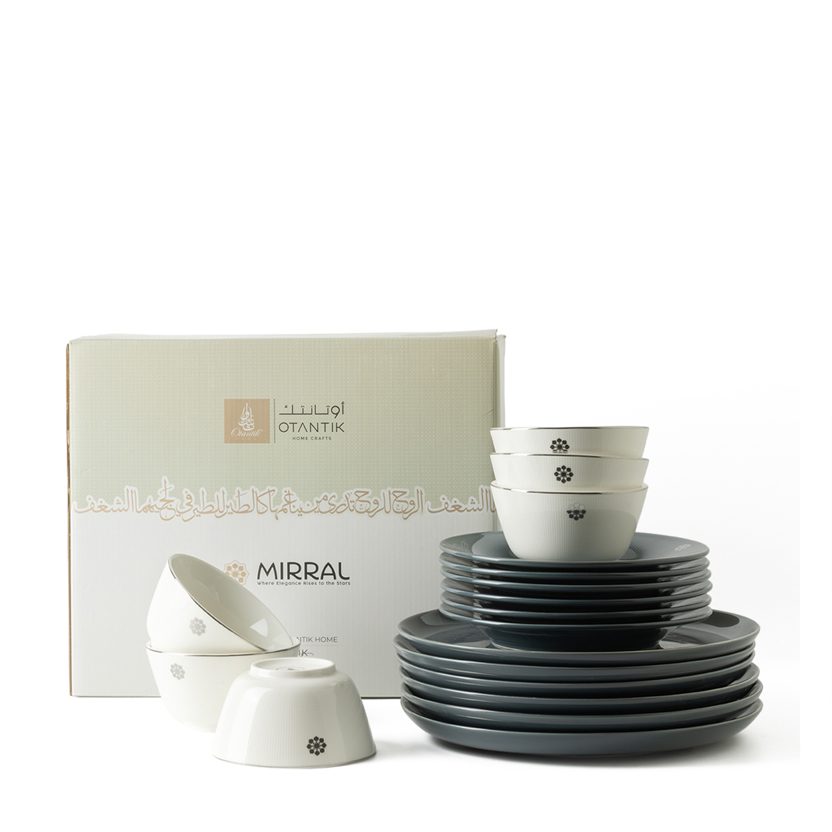 Buy Miral Collection Dinner Set - 18 pcs - Blue & Silver Colour Online ...