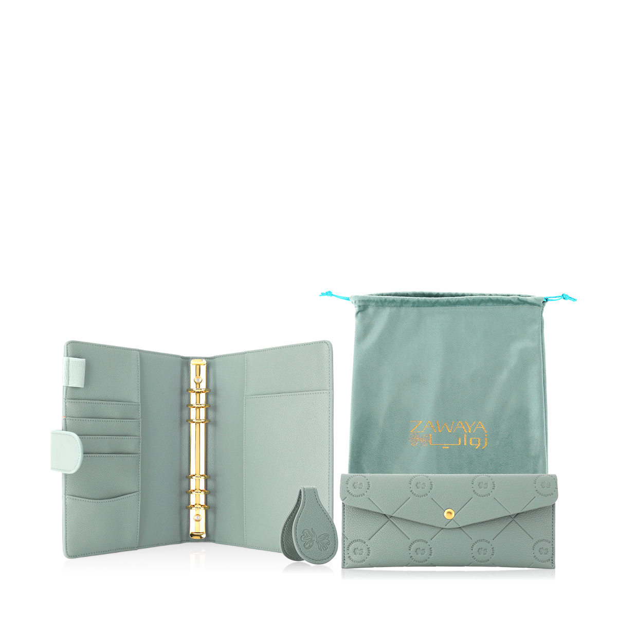 Buy Signature Planner Set - 3 pcs - Mint Green Online for Women in Kuwait